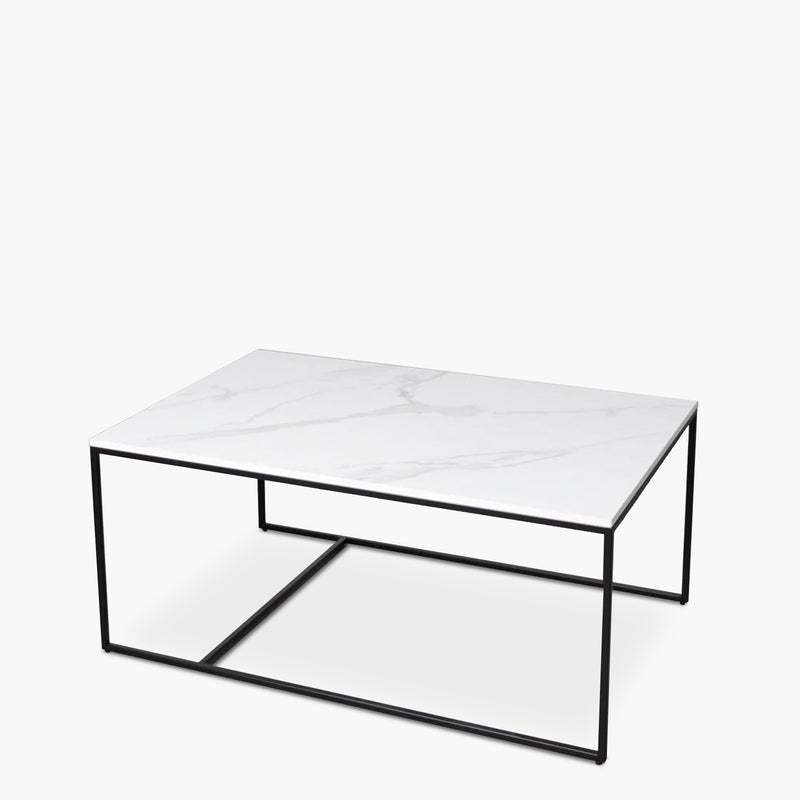 Mesa de Centro Alonza Tipo Mármol 90 Blanco